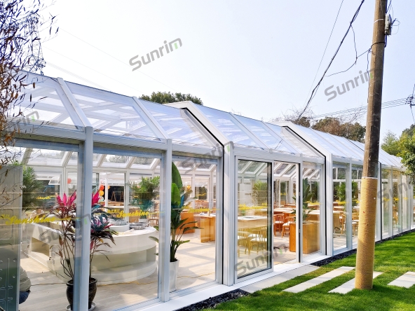 Sunrim智能移动阳光房，电动开合屋顶，电动风雨连廊，可开启屋面